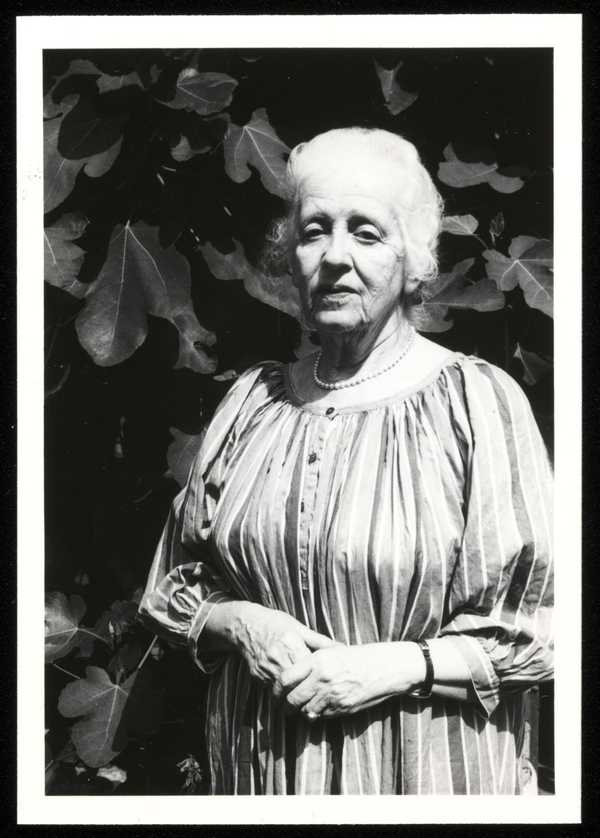 Photograph of Marie-Louise von Motesiczky standing in the garden at 6 ...