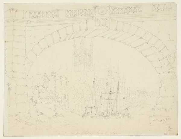 ‘Worcester Cathedral Seen under an Arch of the Bridge‘, Joseph Mallord ...