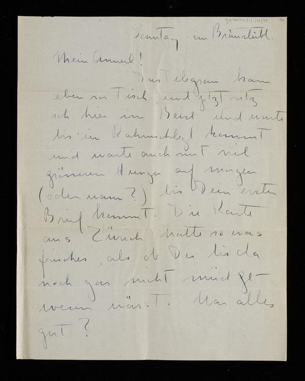 Letter from Edward Renouf to Anny Schey von Koromla‘, Edward Renouf ...