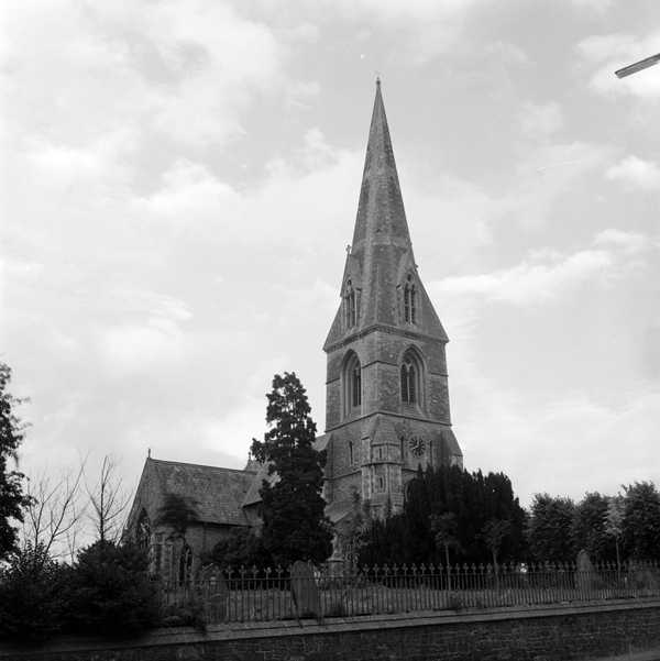 Photograph of a street view with Christ Church in Swindon, Wiltshire ...