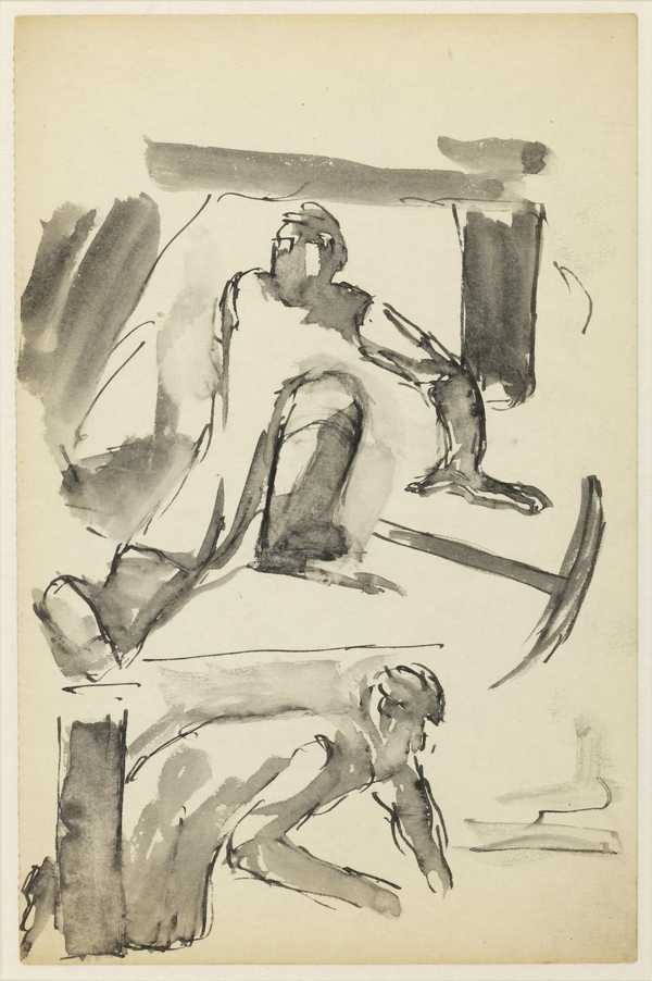 Sketch of a miner underground‘, Josef Herman‘, Josef Herman – Tate ...