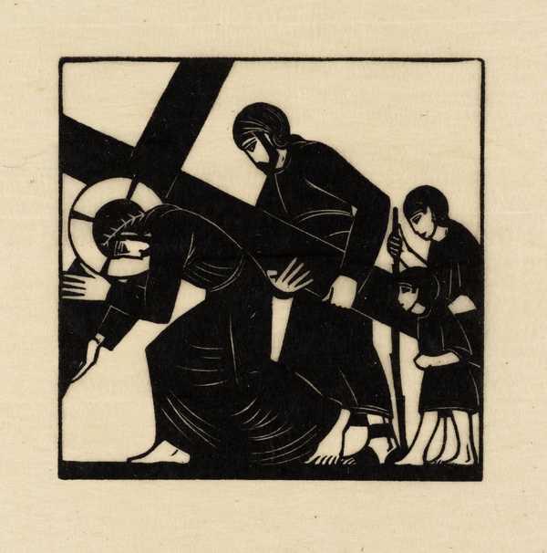 ‘Simon of Cyrene Helps Jesus to Carry the Cross‘, Eric Gill, 1917 | Tate