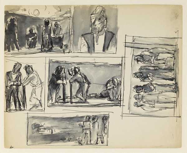 Sketch of miners‘, Josef Herman, [1951]‘, Josef Herman, [1951] – Tate ...