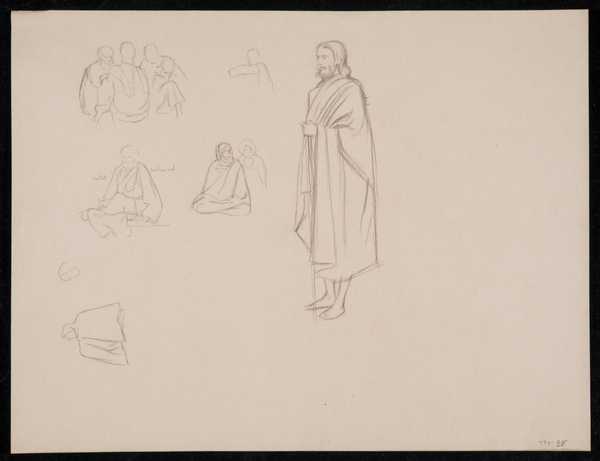 Page of small drawings of Indian figures‘, Sir William Rothenstein, [c ...