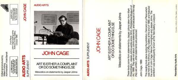 Audio Arts: Published supplement ‘John Cage, Art Is Either a Complaint ...