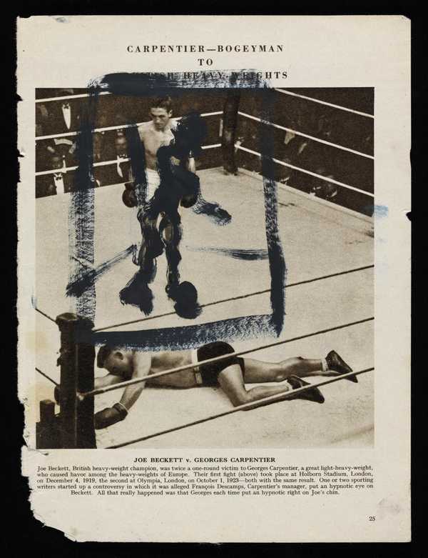 Extract from unidentified boxing magazine with photographs of Joe ...