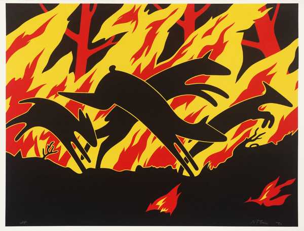 ‘Animals Running Through Fire‘, Nicholas Monro, 1970 | Tate