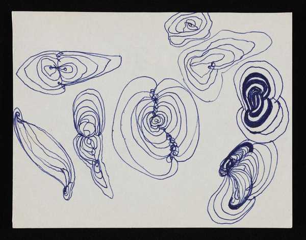 Doodles on scrap paper‘, Ithell Colquhoun, [c.1971]‘, Ithell Colquhoun ...