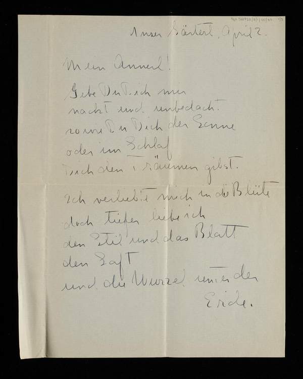Letter from Edward Renouf to Anny Schey von Koromla‘, Edward Renouf ...