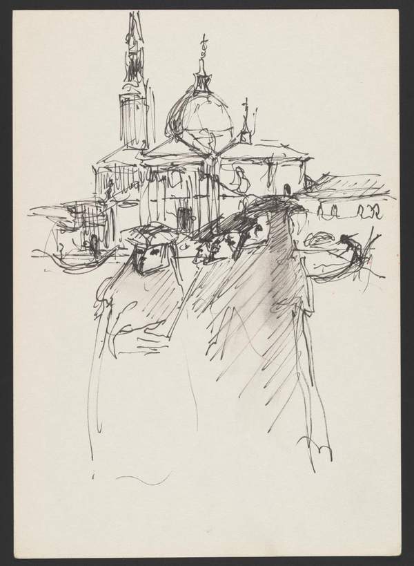 Untitled, Drawing of masked people in Venice‘, Milein Cosman‘, Milein ...