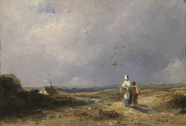 ‘Landscape with Cottage and Figures‘, George Constable | Tate