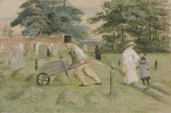 ‘Scene in a Churchyard‘, Randolph Caldecott | Tate