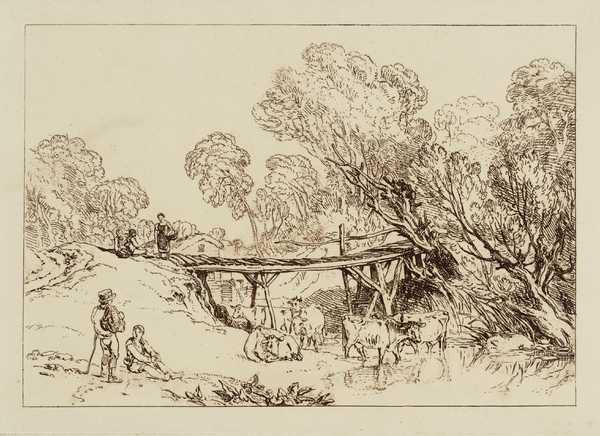 ‘Bridge and Cows‘, Joseph Mallord William Turner, 1807 | Tate