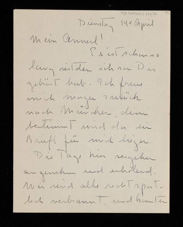 Letter from Edward Renouf to Anny Schey von Koromla‘, Edward Renouf ...