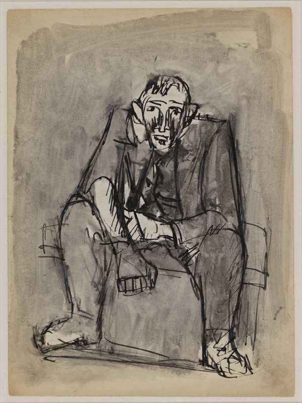 Sketch of a weary miner, seated‘, Josef Herman‘, Josef Herman – Tate ...