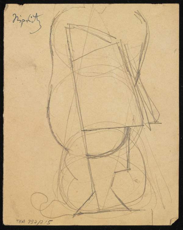 Sketch [for ‘Sitting woman’] by Jacques Lipchitz‘, Jacques Lipchitz ...