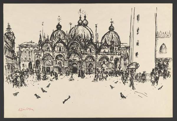 Untitled, Drawing of the Basilica of San Marco‘, Milein Cosman, [1953–6 ...