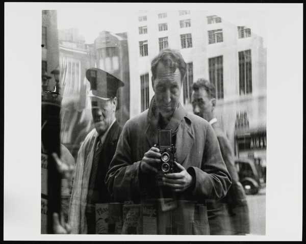 Photographs showing Nigel Henderson’s reflection in a mirror ...