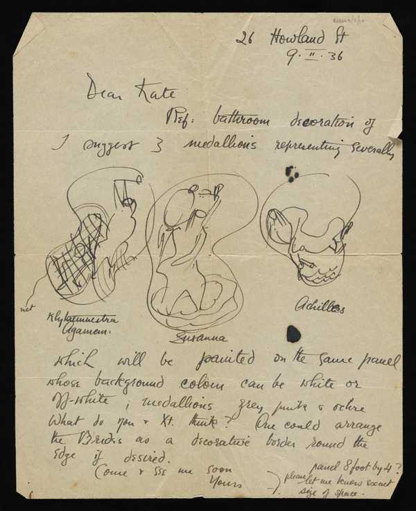 Illustrated letter from Felicia Browne to ‘Kate’‘, Felicia Browne, 9 February 1936‘, Felicia ...