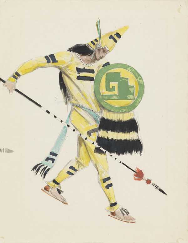 ‘Costume Design for a Warrior in ‘Montezuma’‘, Charles Ricketts, c.1925 ...
