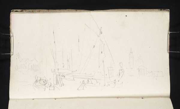 ‘Trabaccolo’ and ‘Topo’ Boats Moored in the Bacino, Venice, with the ...