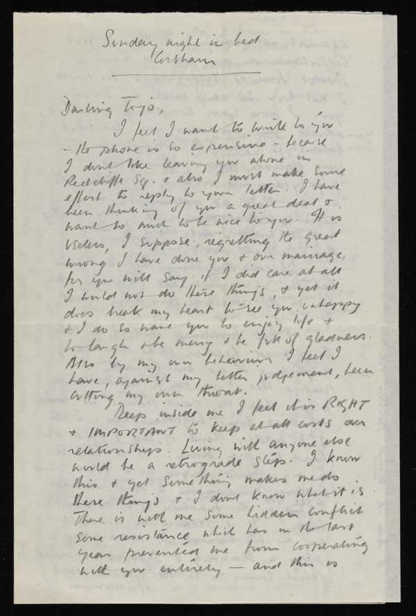 Letter from Kenneth Armitage to Joan Moore, addressed Corsham‘, Kenneth ...