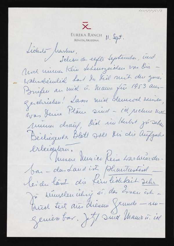 Letter from Renée Cushman, Bonita‘, Renée Cushman, recipient: Marie ...