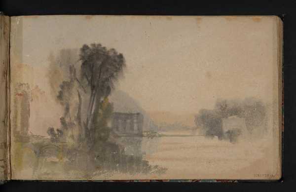 ‘Riverside with Buildings‘, Joseph Mallord William Turner, c.1834 | Tate