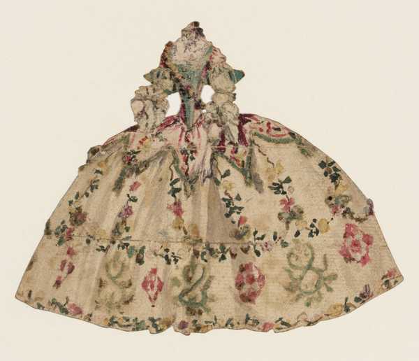 ‘Cutout of a Lady in a Sumptuously Decorated Masque Dress (Head Missing ...