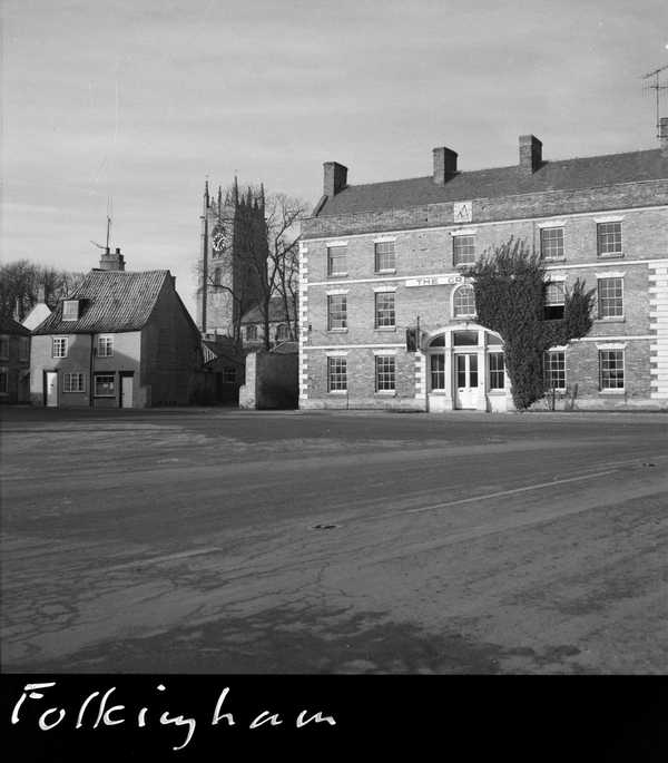 Photograph of a hotel and church in Folkingham, Lincolnshire‘, John ...