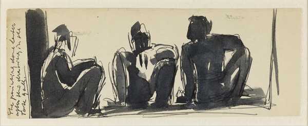 Sketch of three miners seated on the surface‘, Josef Herman, [1951 ...