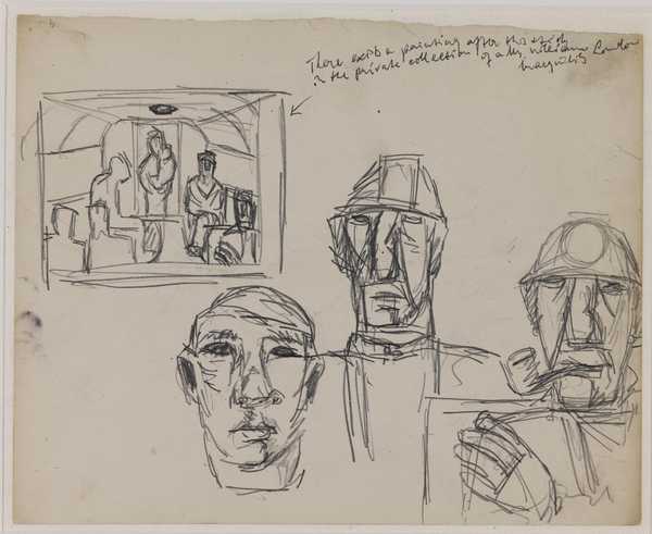 Study for ‘Miners Bus’‘, Josef Herman, [1946]‘, Josef Herman, [1946 ...
