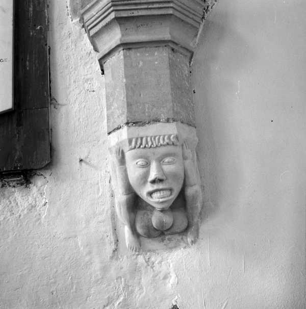 Photograph of a corbel head possibly from St Helen’s Church, Skeffling ...