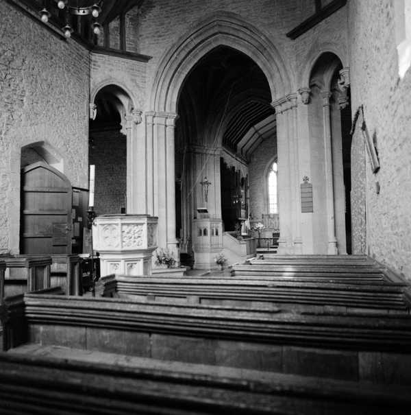Photograph of the interior of St Kenelm’s Church in Minster Lovell ...