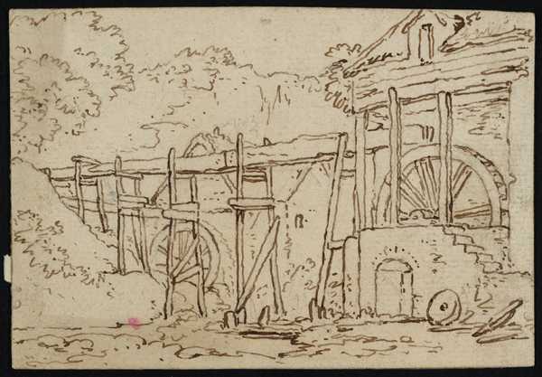 ‘Part of the Overshot Mill at Aberdulais‘, Philip James De Loutherbourg ...