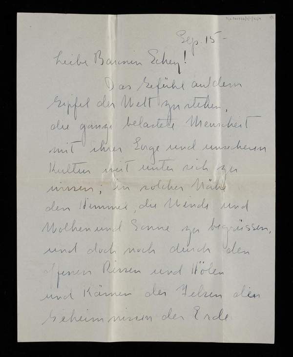 Letter from Edward Renouf to Anny Schey von Koromla‘, Edward Renouf ...