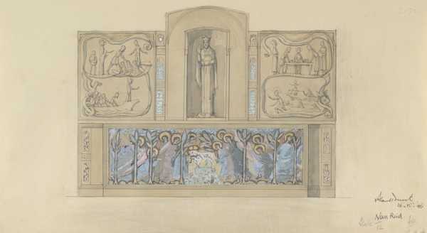 Design for reredos, Chalford Church, Gloucestershire‘, Alan L. Durst ...