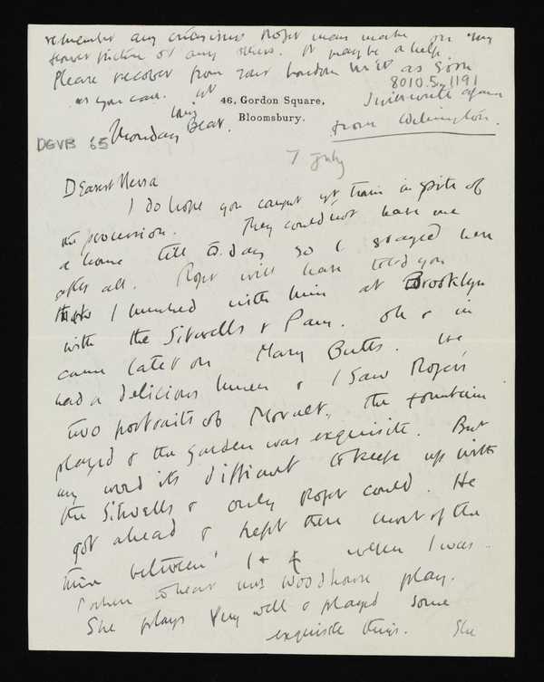 Letter from Bear [Duncan Grant] to Vanessa Bell [Charleston]‘, Duncan ...