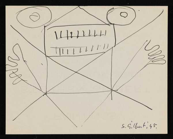 Drawing of an abstract face and body‘, Stephen Gilbert, 1945‘, Stephen ...