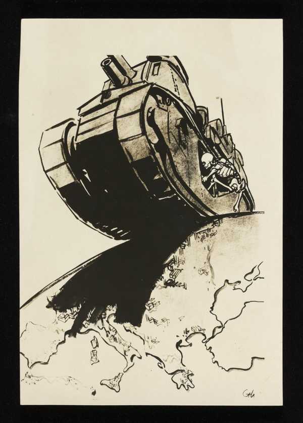 ‘Postcard featuring a reproduction of one of Gaertner’s political ...