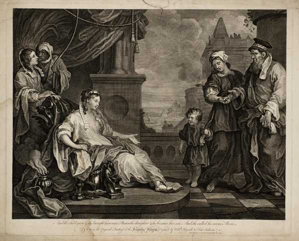 ‘Moses Brought to Pharoah’s Daughter‘, William Hogarth, Luke Sullivan ...
