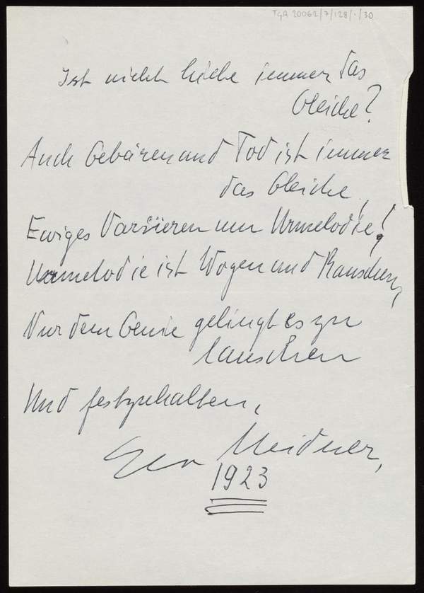 Poem by Else Meidner‘, Else Meidner, c.1970‘, Else Meidner, c.1970 ...