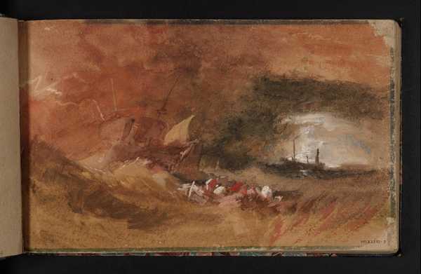 ‘Shipping in a Storm‘, Joseph Mallord William Turner, c.1834 | Tate