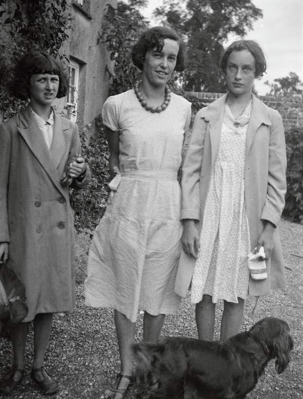 Black and white negative of Eve Younger, Frances Marshall and Angelica ...