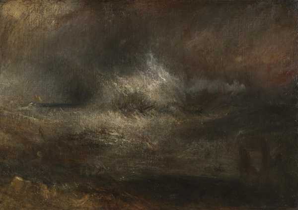 ‘Stormy Sea with Blazing Wreck‘, Joseph Mallord William Turner, c.1835 ...