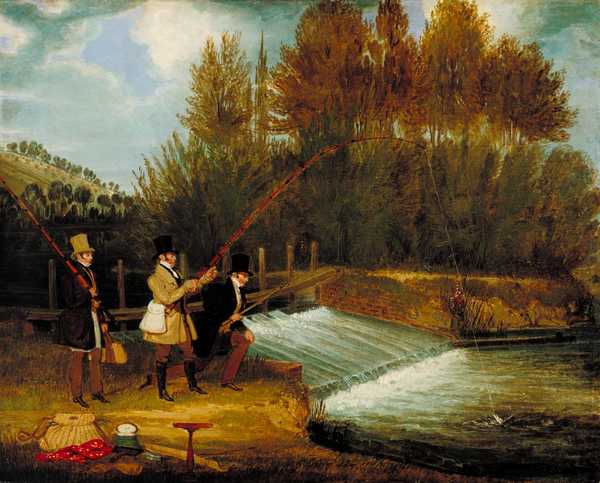 ‘Trolling for Pike in the River Lee‘, James Pollard, 1831 | Tate
