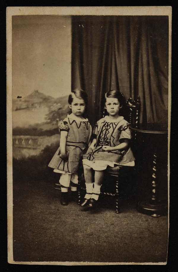 Photograph of Henry Scott Tuke aged about 4 years (left) with brother ...