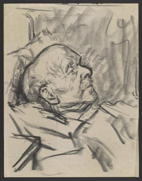 Untitled, Drawing of Hugo Cosmann laying down‘, Milein Cosman, [1940s ...