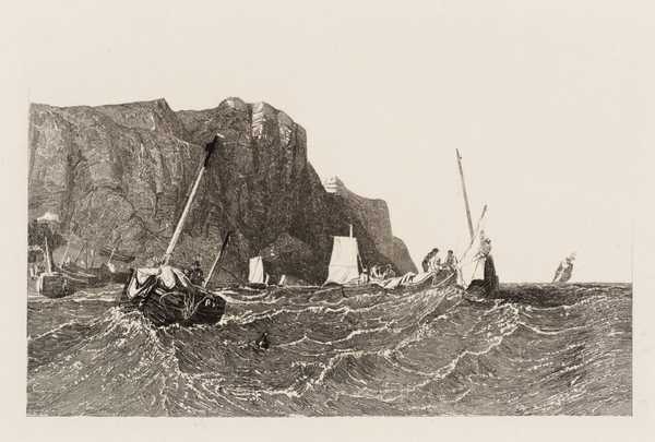 ‘East Cliff, Hastings, engraved by J. Stephenson‘, after Clarkson ...