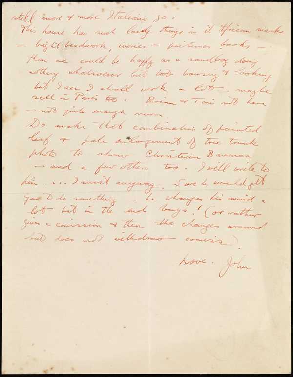 Letter from John Banting to Humphrey Spender‘, John Banting, recipient ...